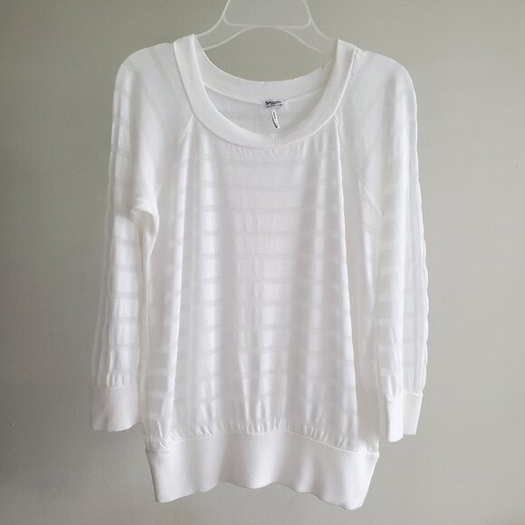 Splendid | Tops | Splendid Nwot 34 Sleeve White Sheer Top Small | Poshmark